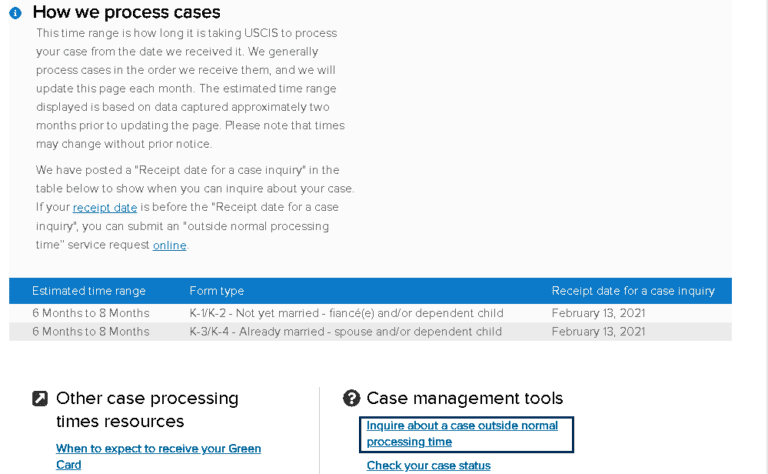 USCIS Outside Normal Processing Request - Immigration for Couples